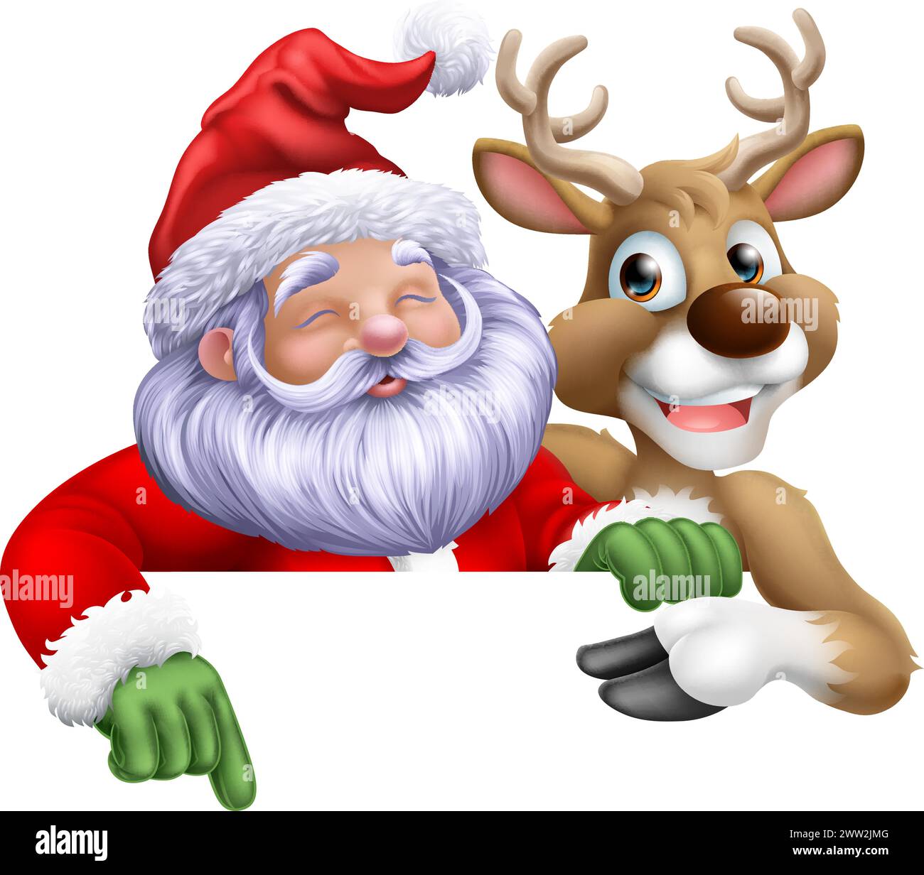 Santa Claus Father Christmas And Reindeer Sign Stock Vector Image & Art ...
