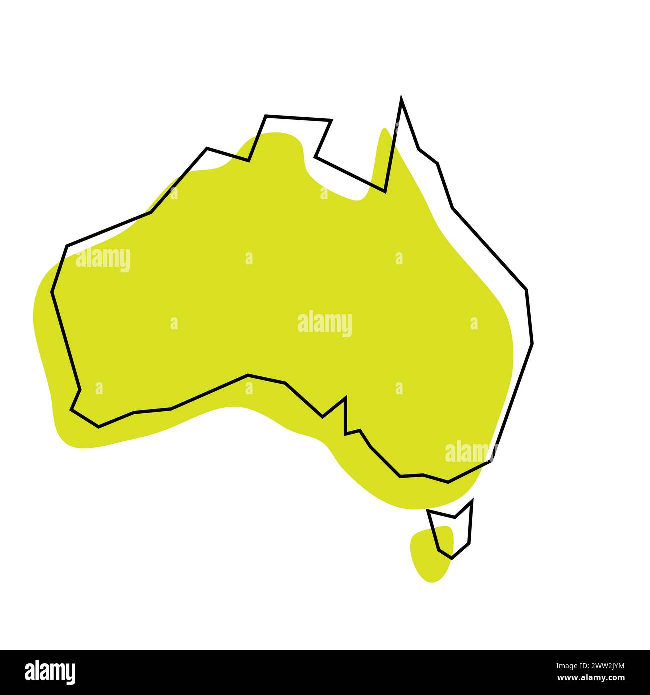 Australia map simple simplified outline Cut Out Stock Images & Pictures ...