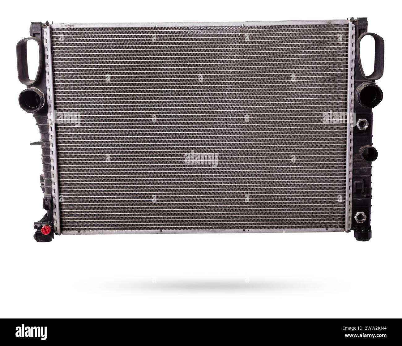 The cooling radiator is a metal heat exchanger inside filled with ...