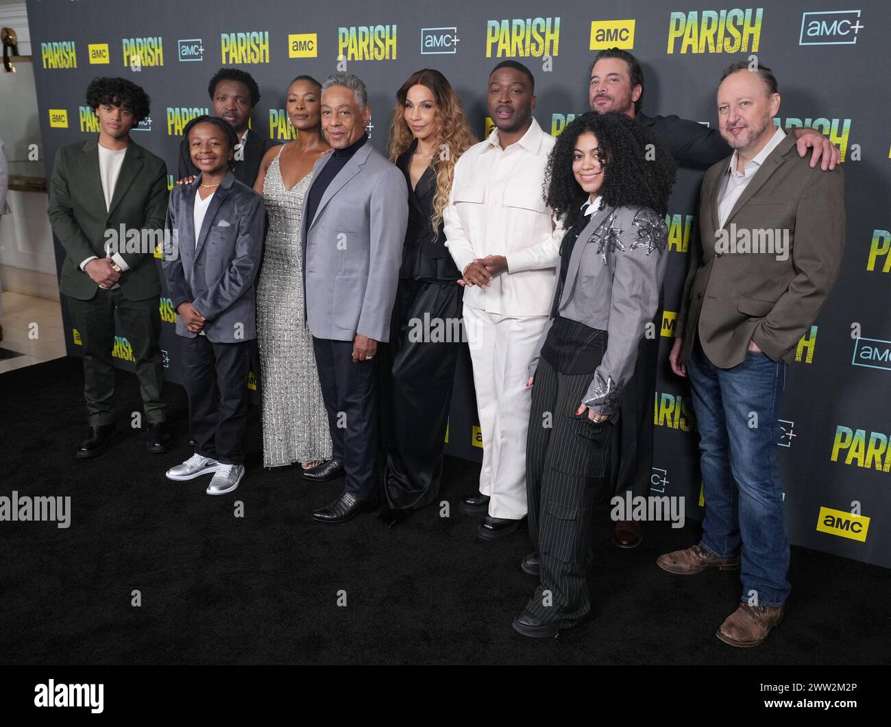 Los Angeles, USA. 20th Mar, 2024. (L-R) PARISH Cast - Caleb Baumann ...