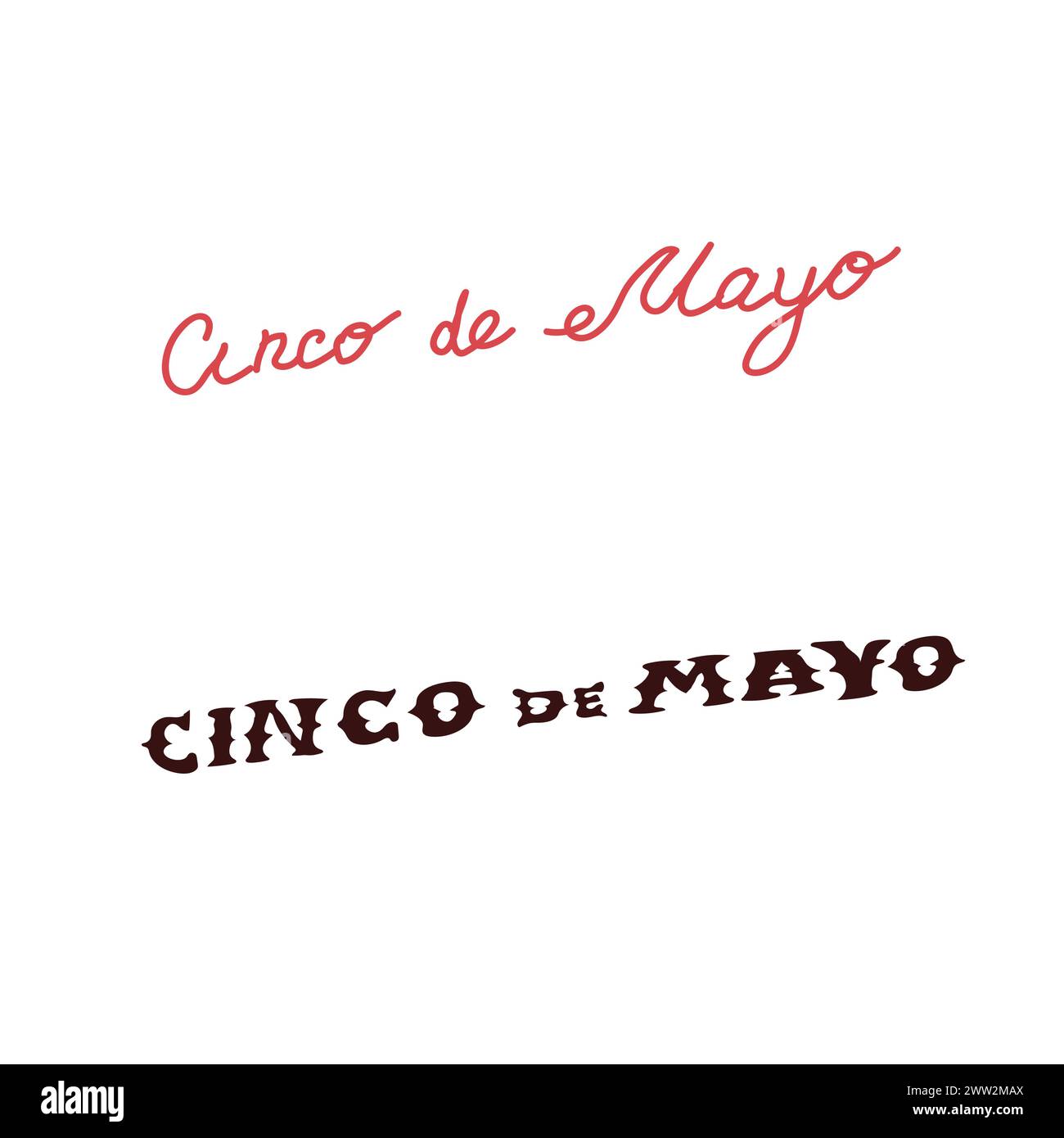 cinco de mayo lettering set. Vector illustration for federal holiday 5 ...