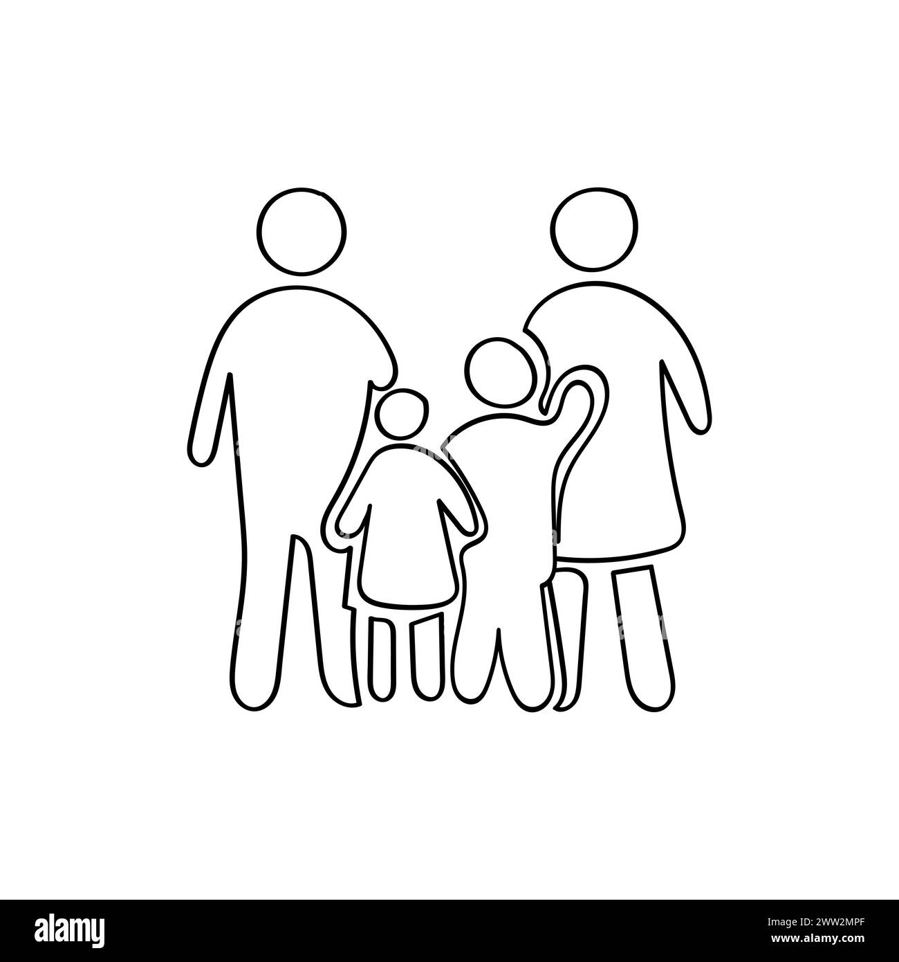Hand Drawn flat icon for family Stock Vector Image & Art - Alamy