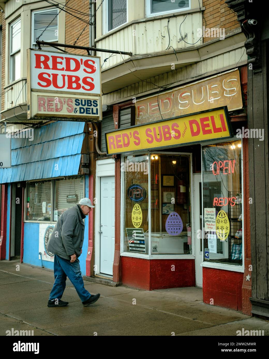 Reds Subs & Deli vintage sign, Plymouth, Pennsylvania Stock Photo - Alamy