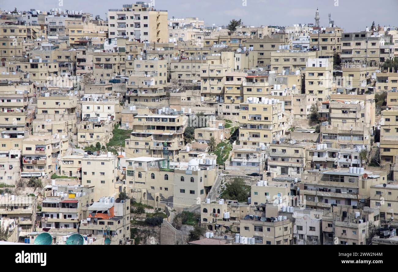 view across the rooftops of the old town in amman jordan Stock Photo ...