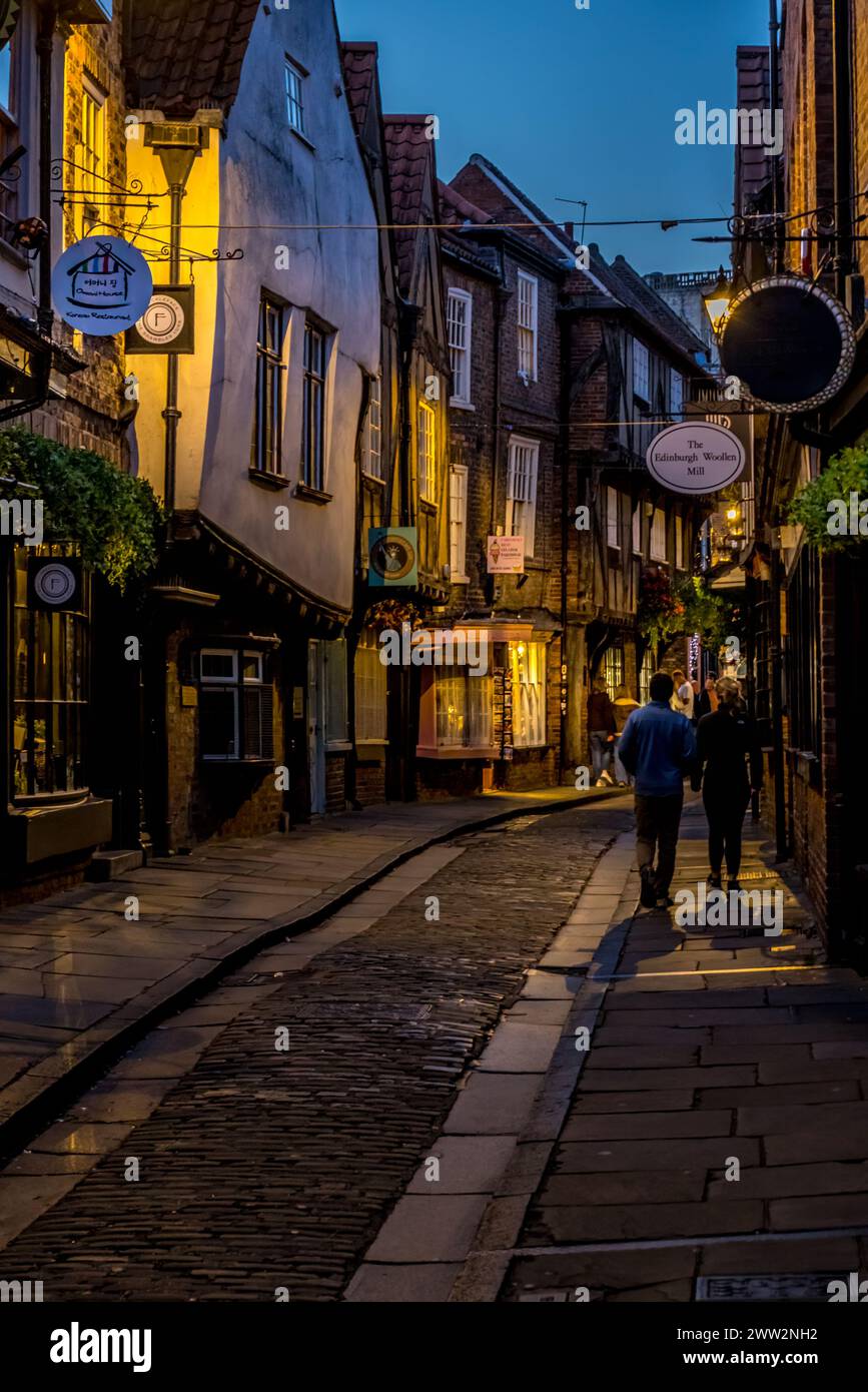 The Shambles at night in York, England Stock Photo - Alamy
