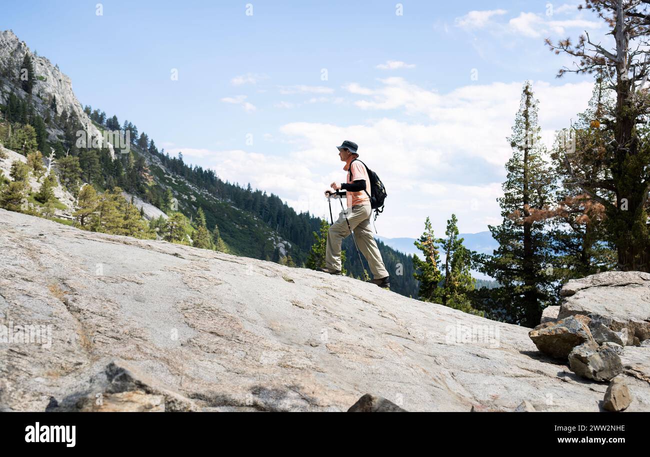 Hiking trail pole hi-res stock photography and images - Alamy
