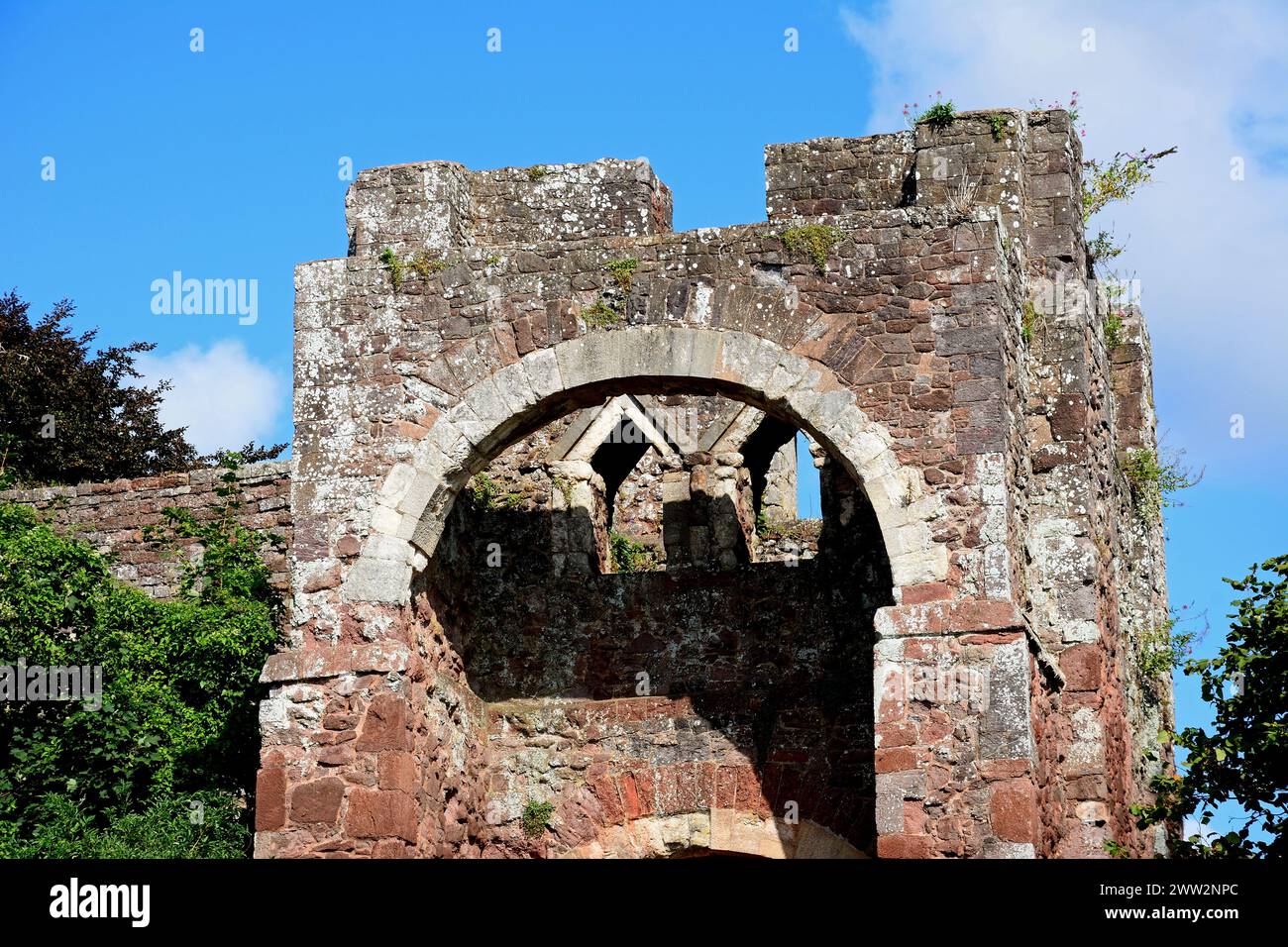 View of Rougemont Castle (also known as Exter Castle) gatehouse ruins ...