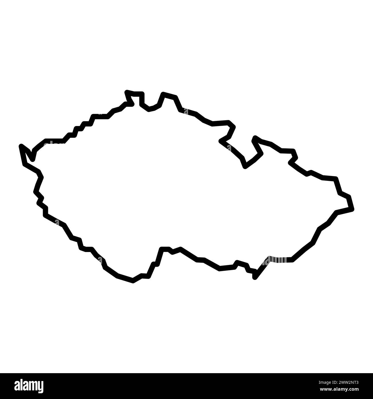 vector czechia outline map on white background Stock Vector Image & Art ...
