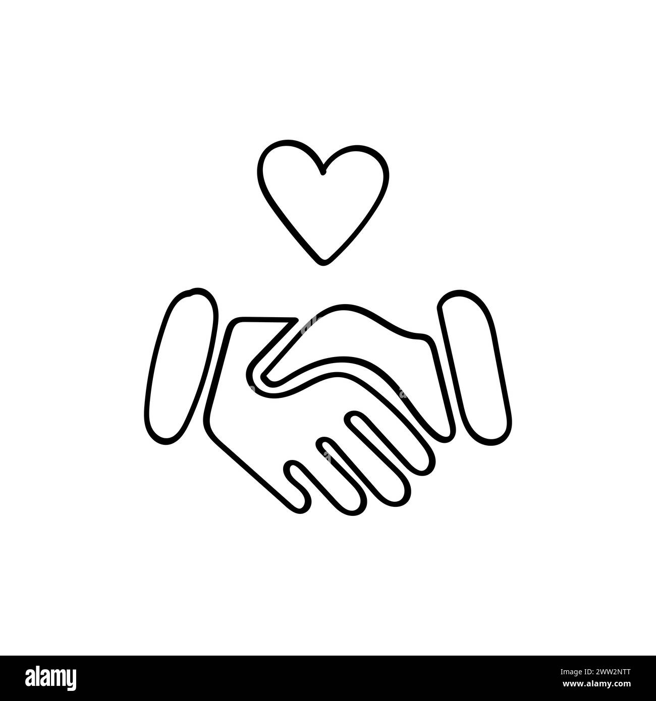 Hand Drawn flat icon for friends handshake Stock Vector Image & Art - Alamy