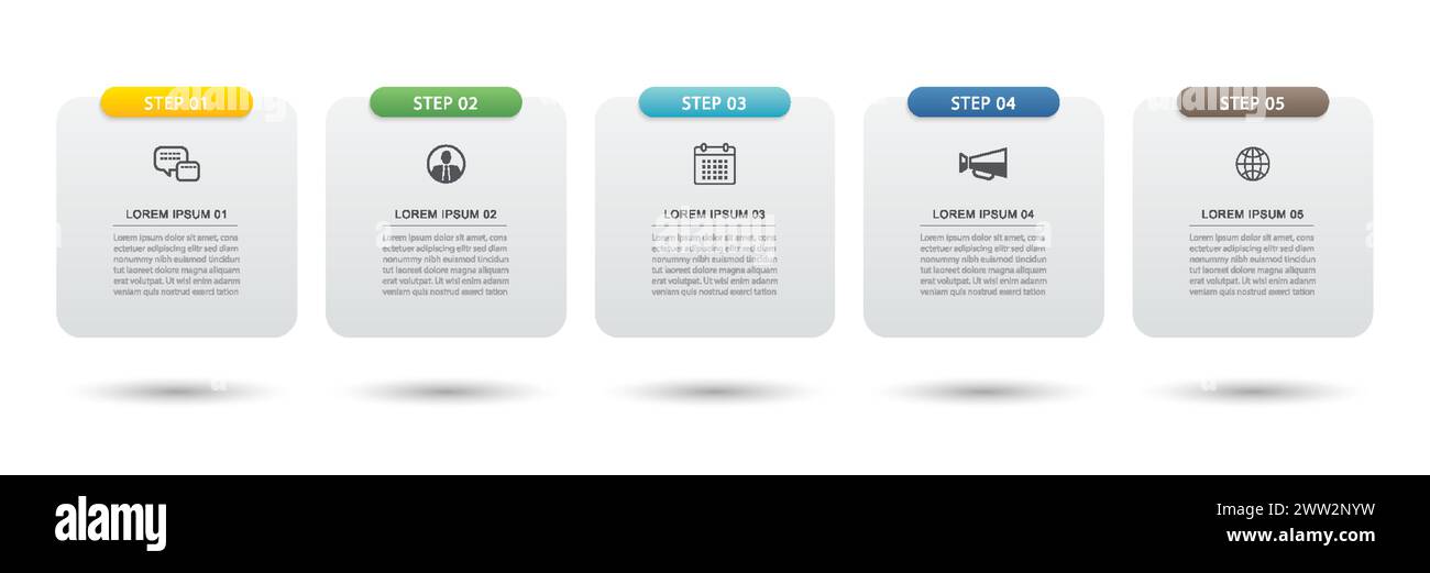 5 data infographics tab paper index template. Illustration abstract ...