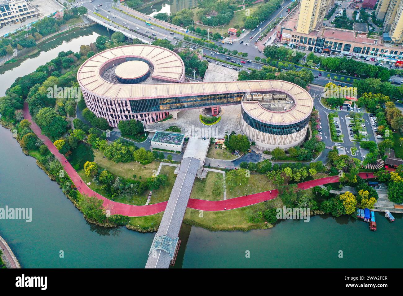 Aerial photo shows the Putian Museum in Putian City, southeast China's ...