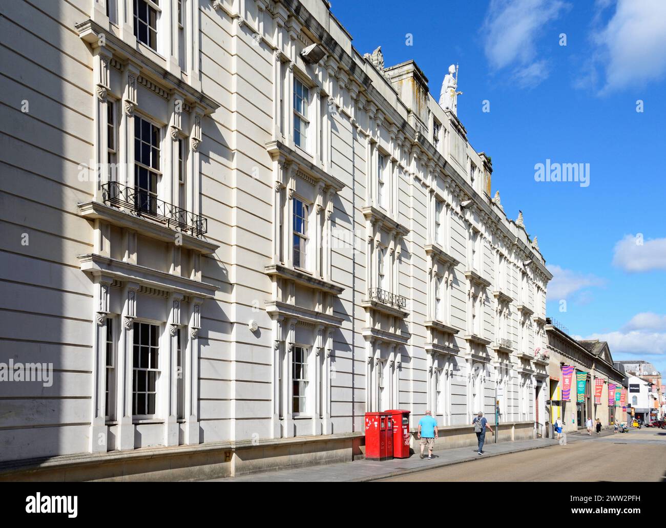 Large white building along Queen Street in the city centre, Exeter ...