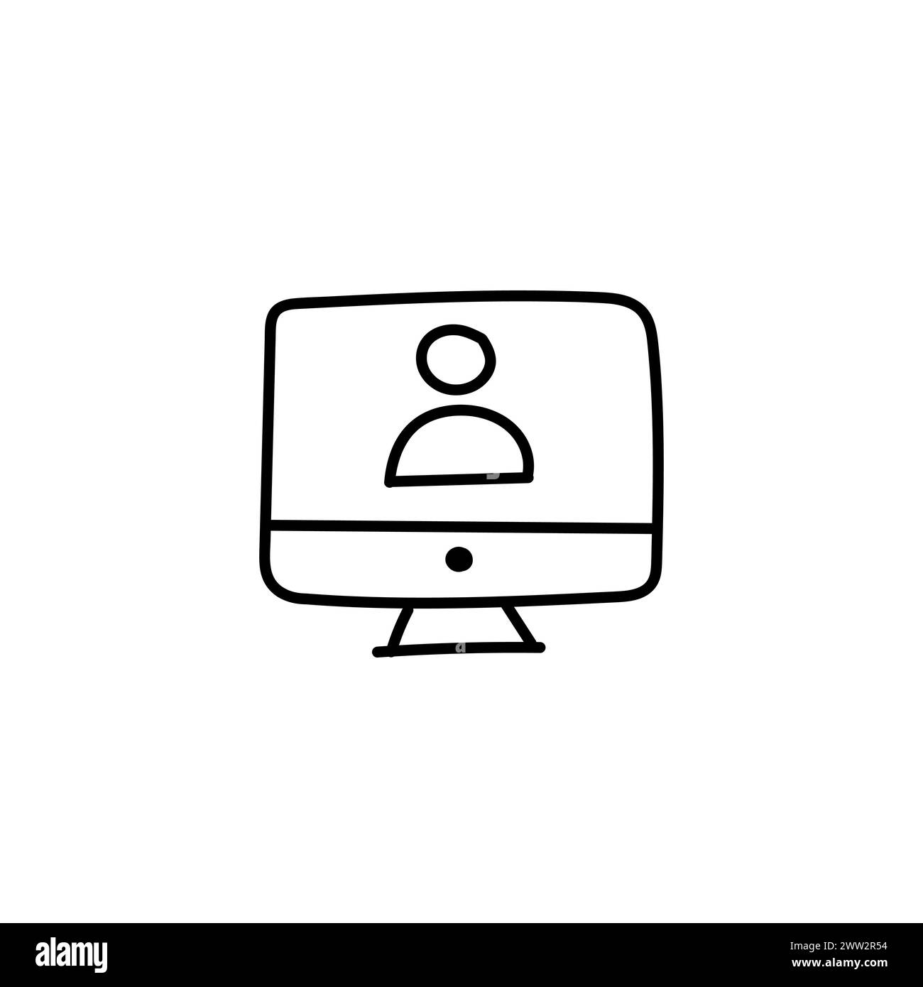 Hand Drawn flat icon for Monitor screen Stock Vector Image & Art - Alamy