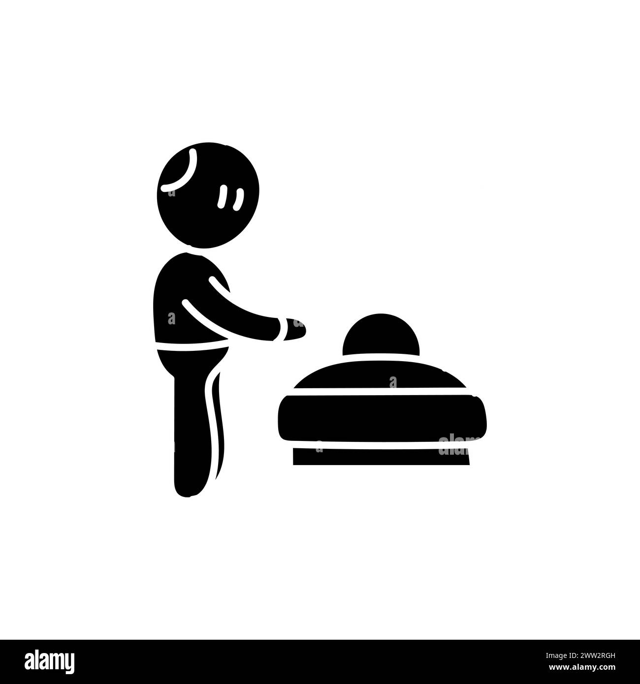 Hand Drawn flat icon for hospital bed admit Stock Vector Image & Art ...