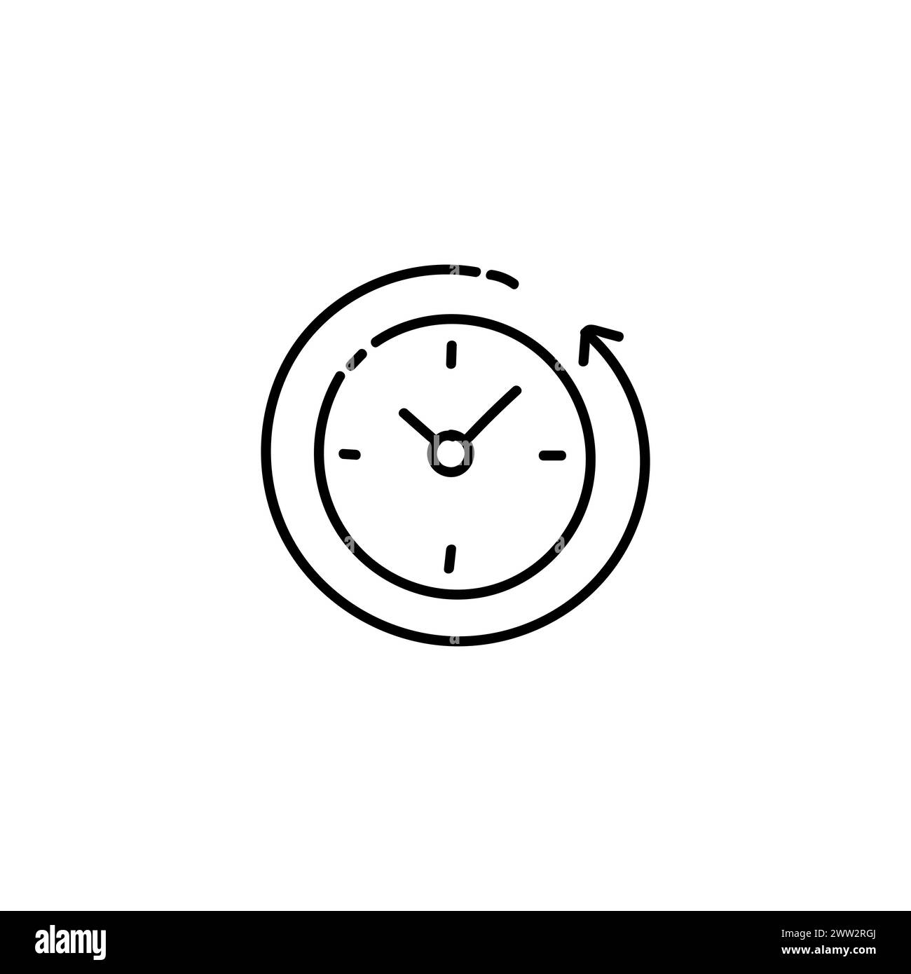 Hand Drawn flat icon for back in time clock Stock Vector Image & Art ...