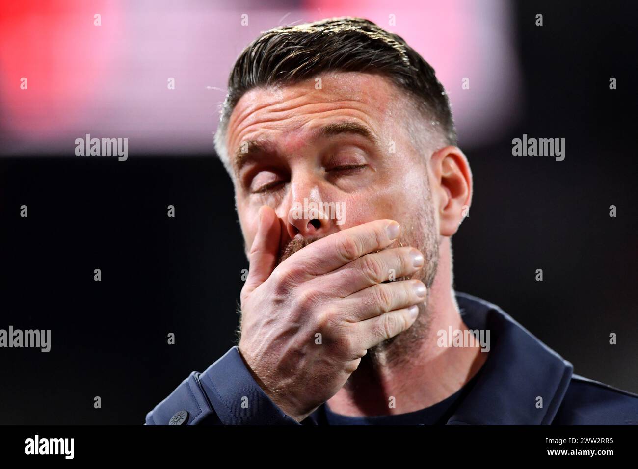 Manager of Luton Town Rob Edwards looks dejected - AFC Bournemouth v ...