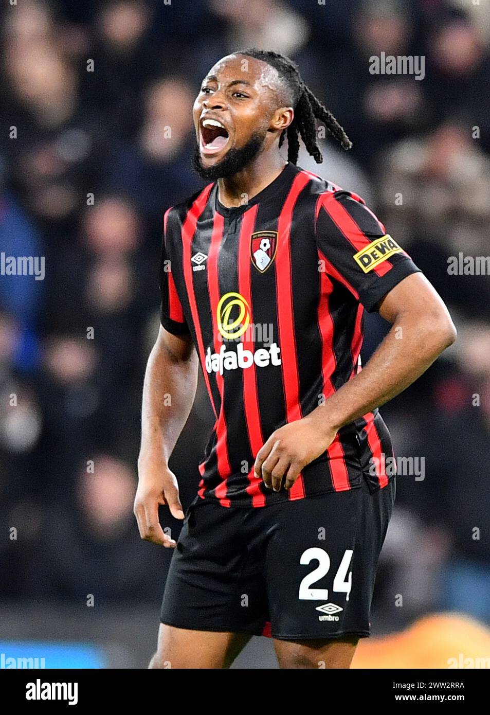 Antoine Semenyo of AFC Bournemouth screams out - AFC Bournemouth v ...