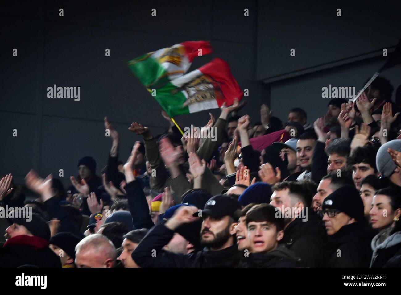 AS Roma fans wave club flags - Brighton & Hove Albion v Roma, UEFA ...