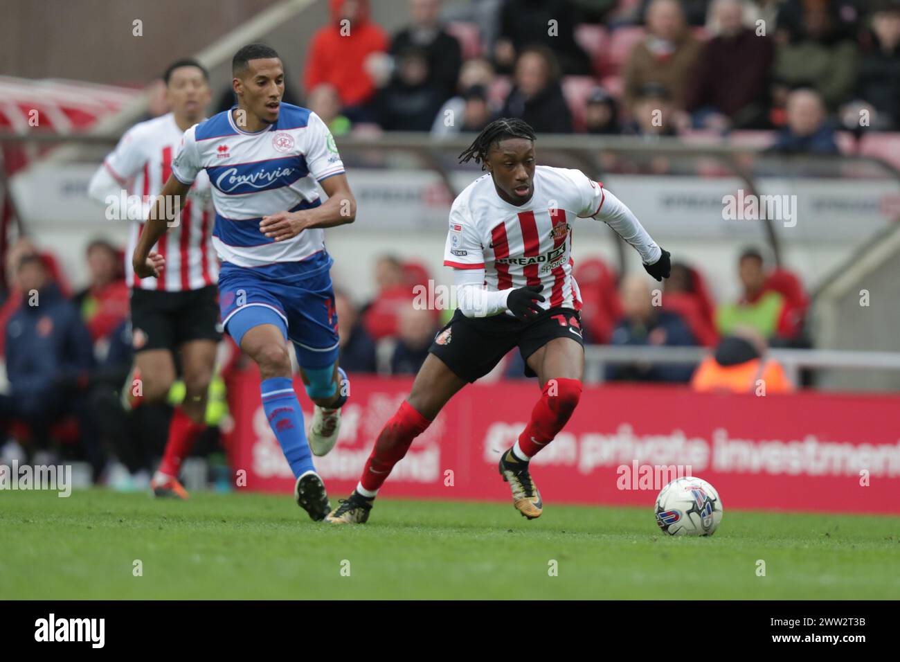 Romaine Mundle of Sunderland - Sunderland v Queens Park Rangers, Sky ...