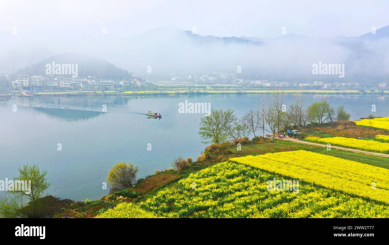 Beijing, China's Hunan Province. 20th Mar, 2024. A drone photo shows ...
