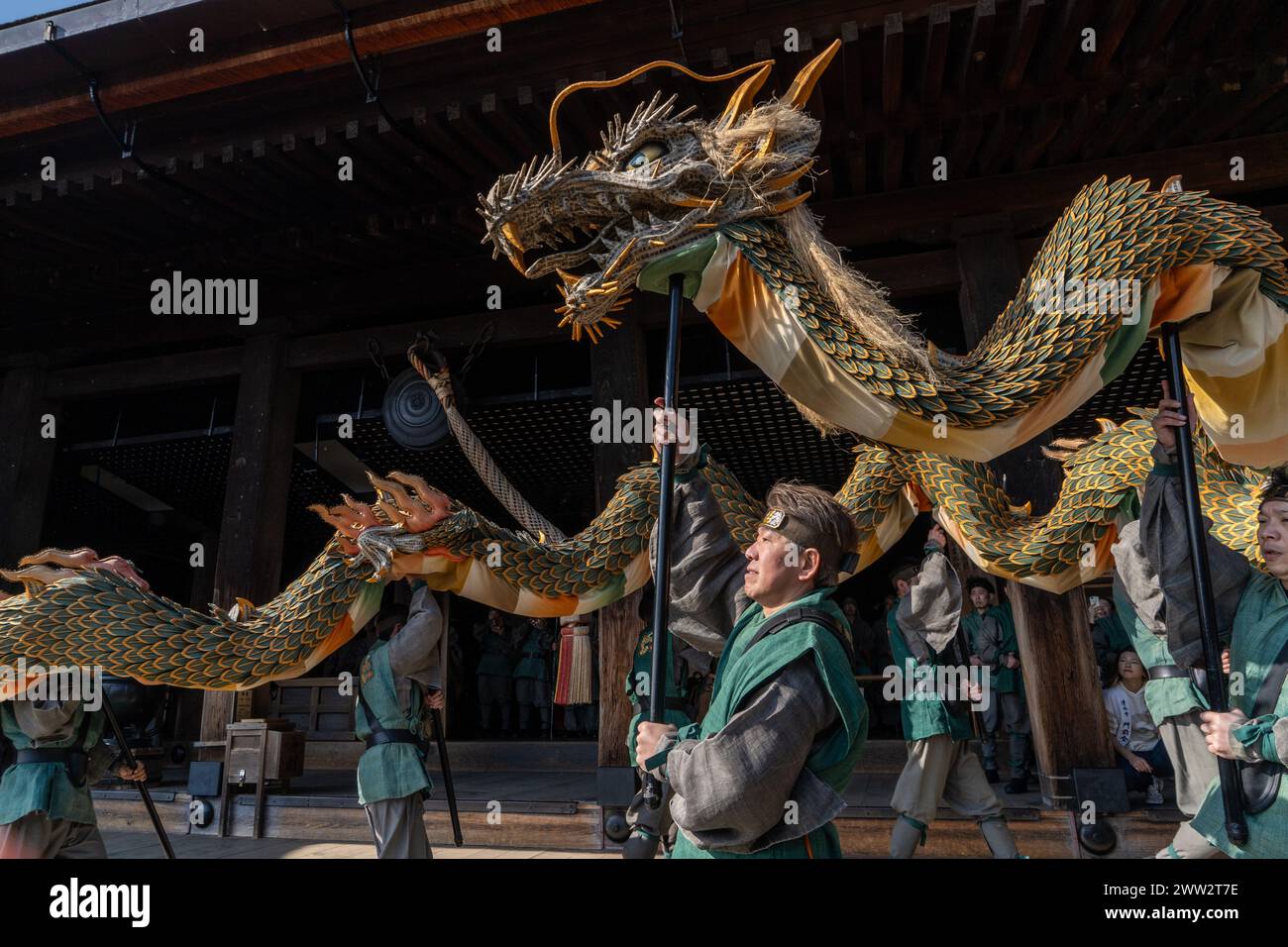 Performance of traditional dragon dance at temples and shrines during ...