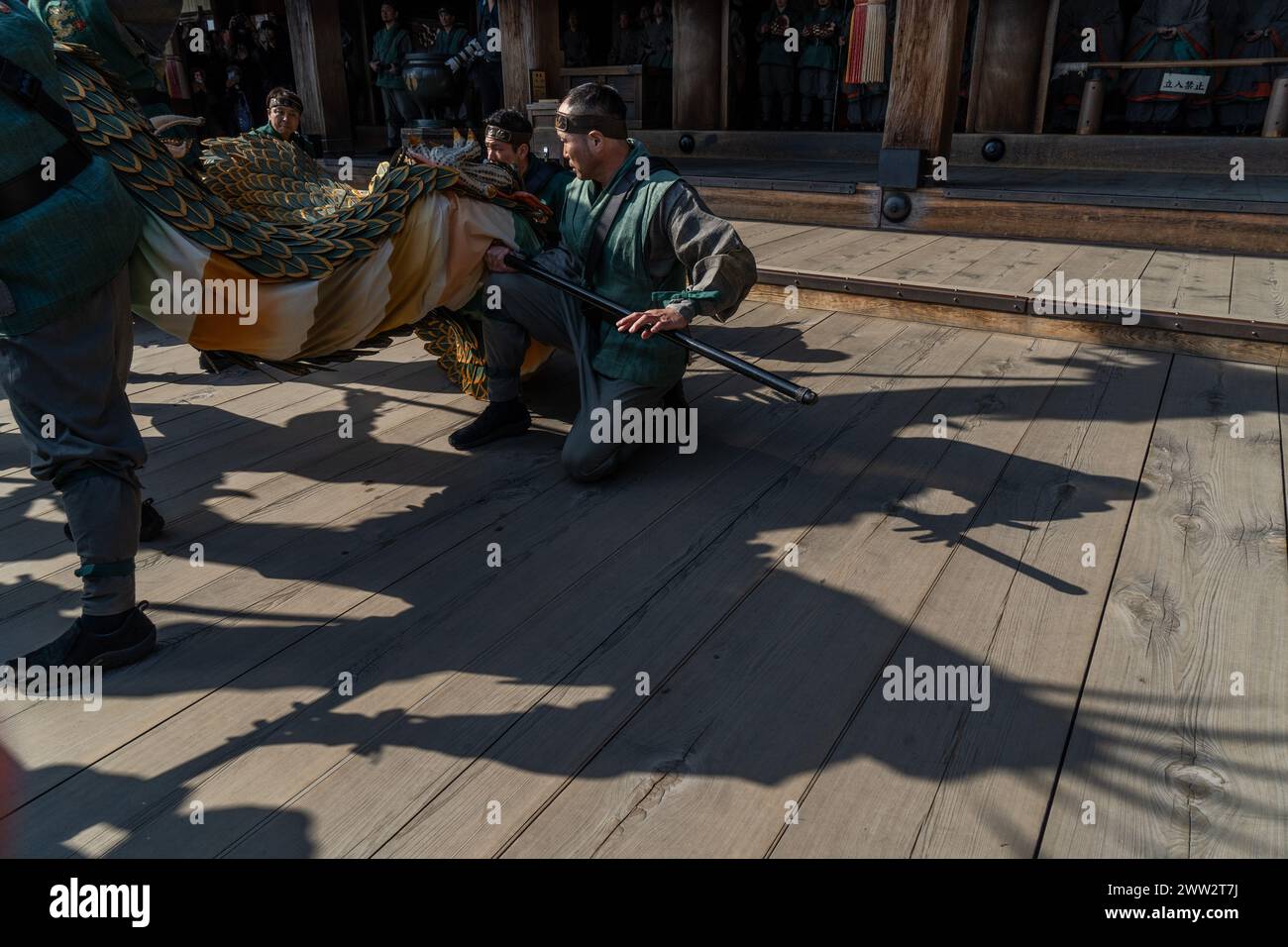 Performance of traditional dragon dance at temples and shrines during ...