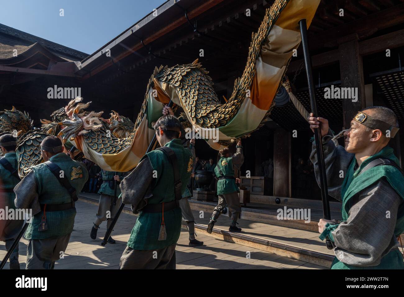 Performance of traditional dragon dance at temples and shrines during ...