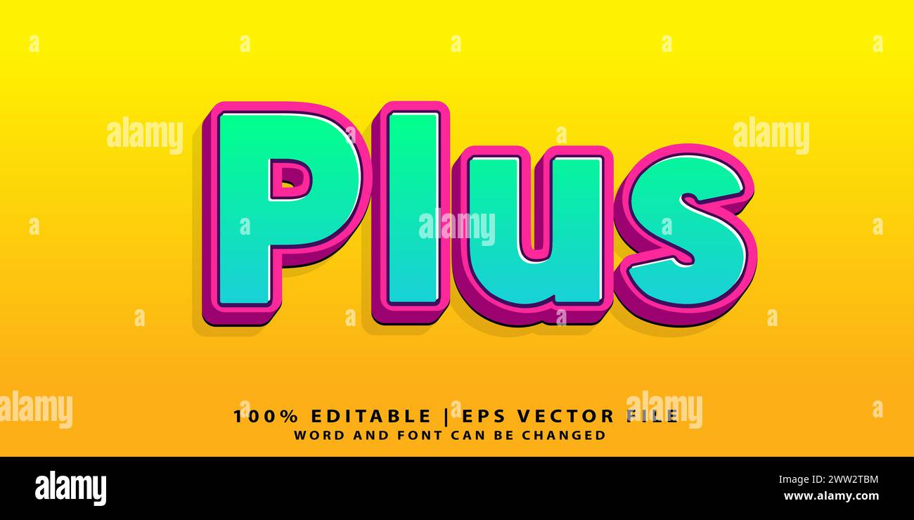 editable 3d text effect Stock Vector Image & Art - Alamy