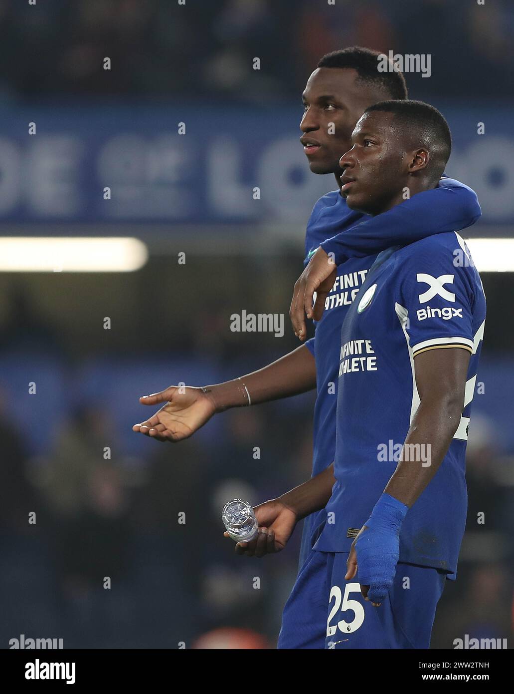 Moises Caicedo of Chelsea & Nicolas Jackson of Chelsea celebrate the victory. - Chelsea v ...