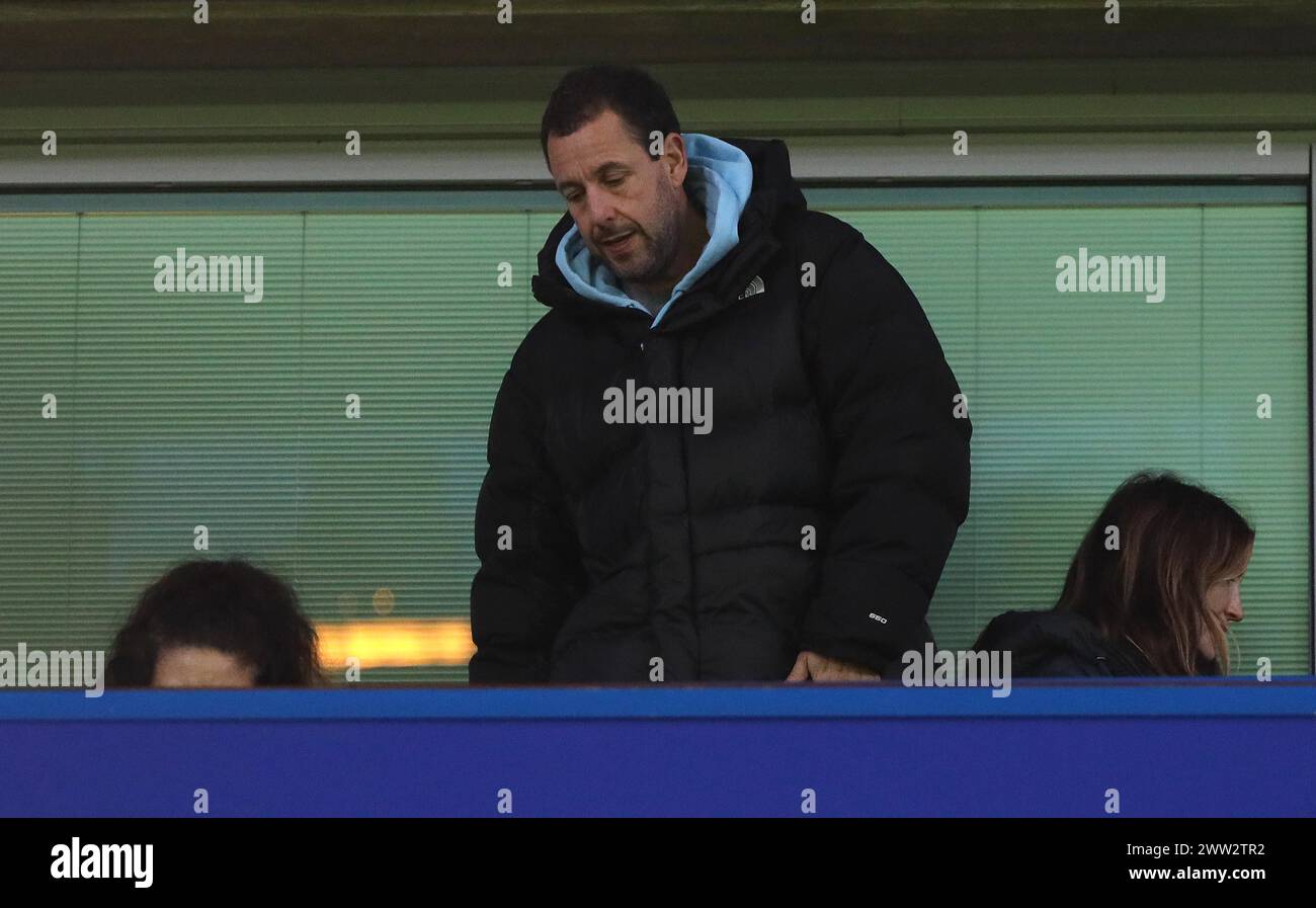 Actor & comedian Adam Sandler watches on from age stands. - Chelsea v ...