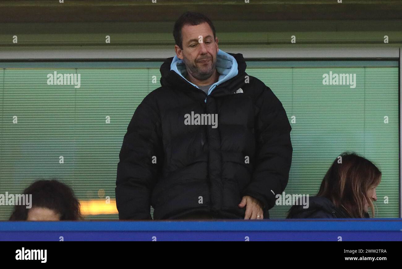 Actor & comedian Adam Sandler watches on from age stands. - Chelsea v ...