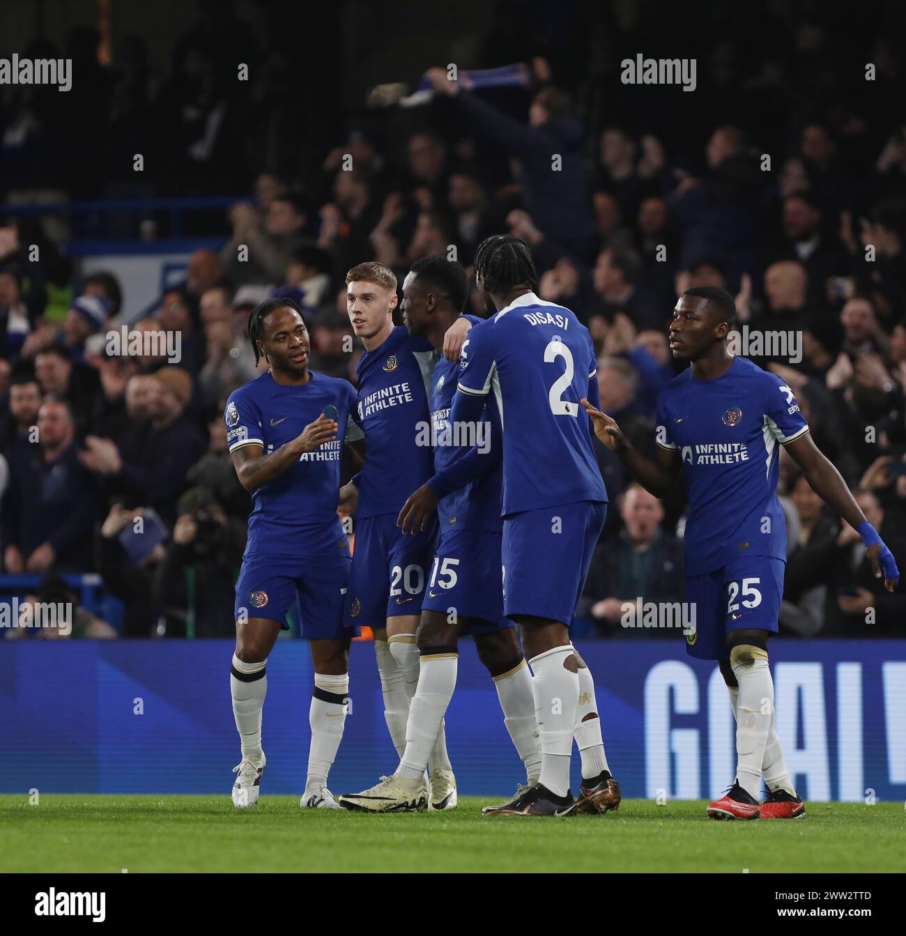 GOAL 1-0, Cole Palmer of Chelsea goal celebration with Nicolas Jackson ...