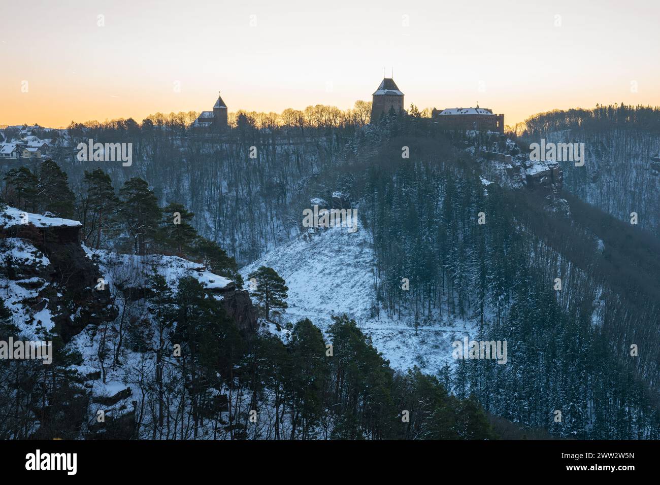 Panoramic image of landscape within the Eifel National Park, North ...