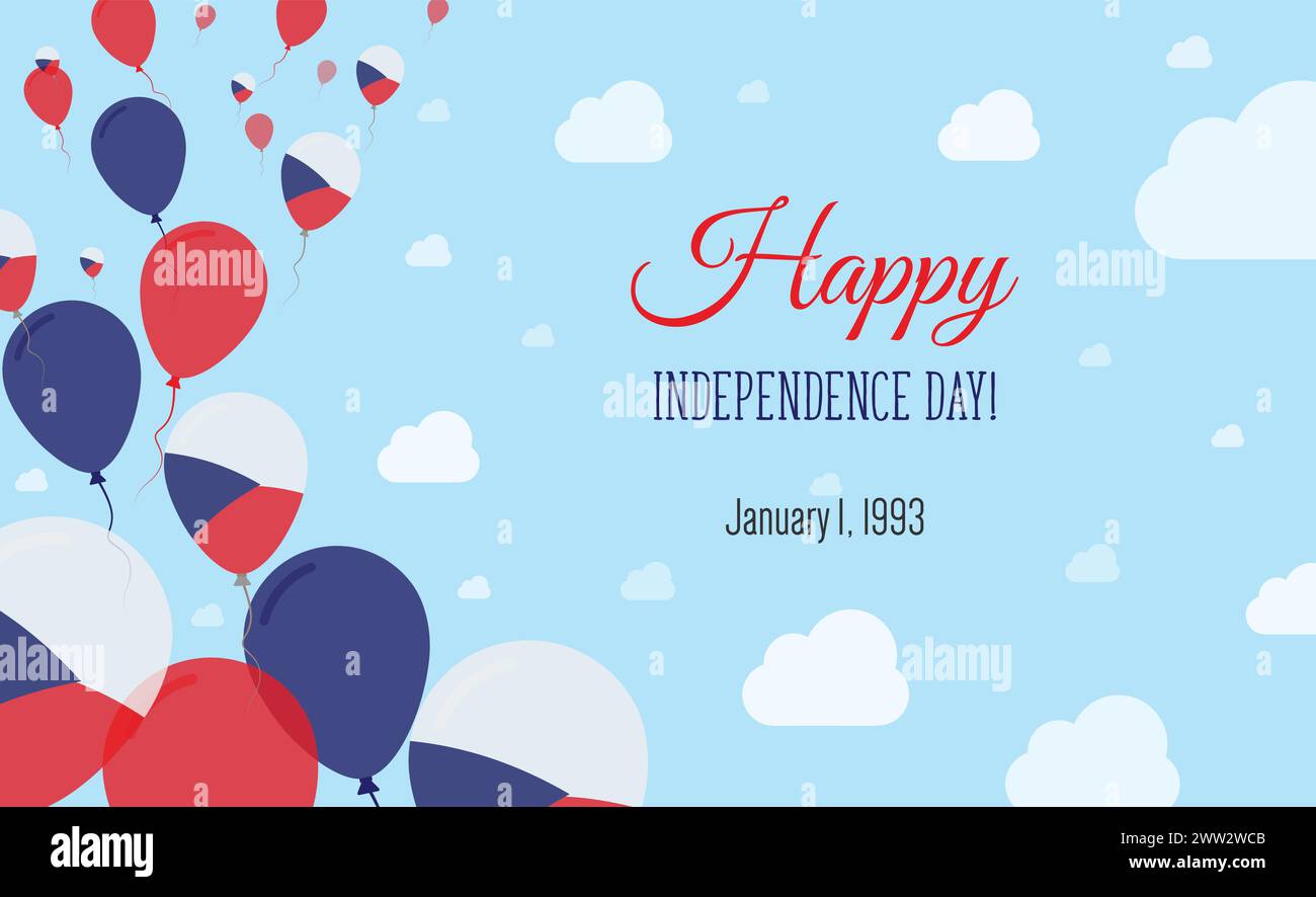 Czech Republic Independence Day Sparkling Patriotic Poster. Row of ...