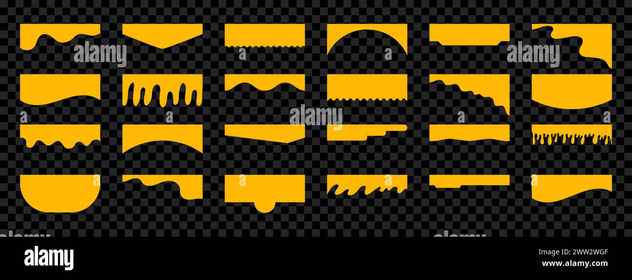 Border shape and separator set with drops, waves, organic and geometric shapes. Isolated vector ...