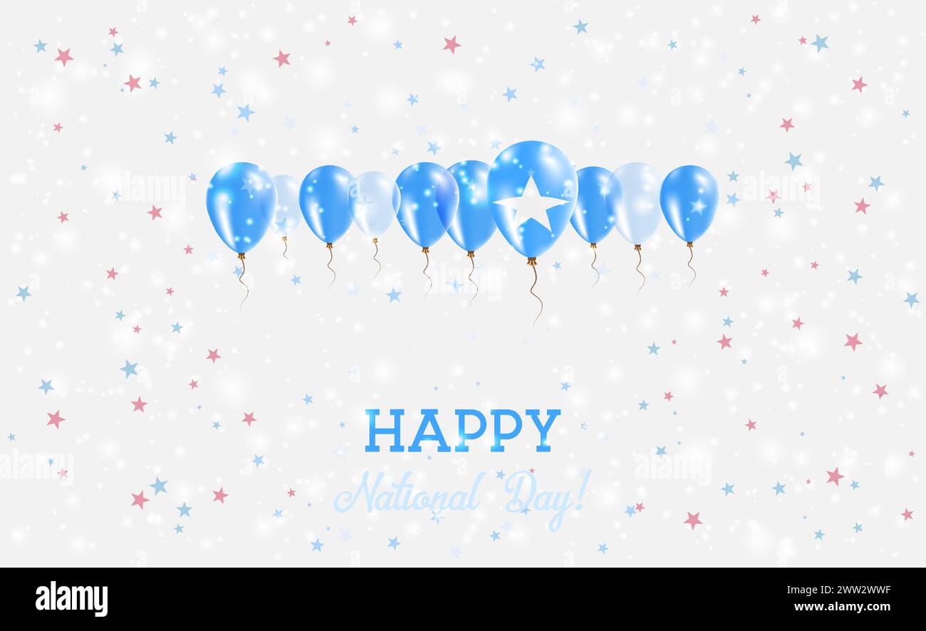 Somalia Independence Day Sparkling Patriotic Poster. Row of Balloons in ...