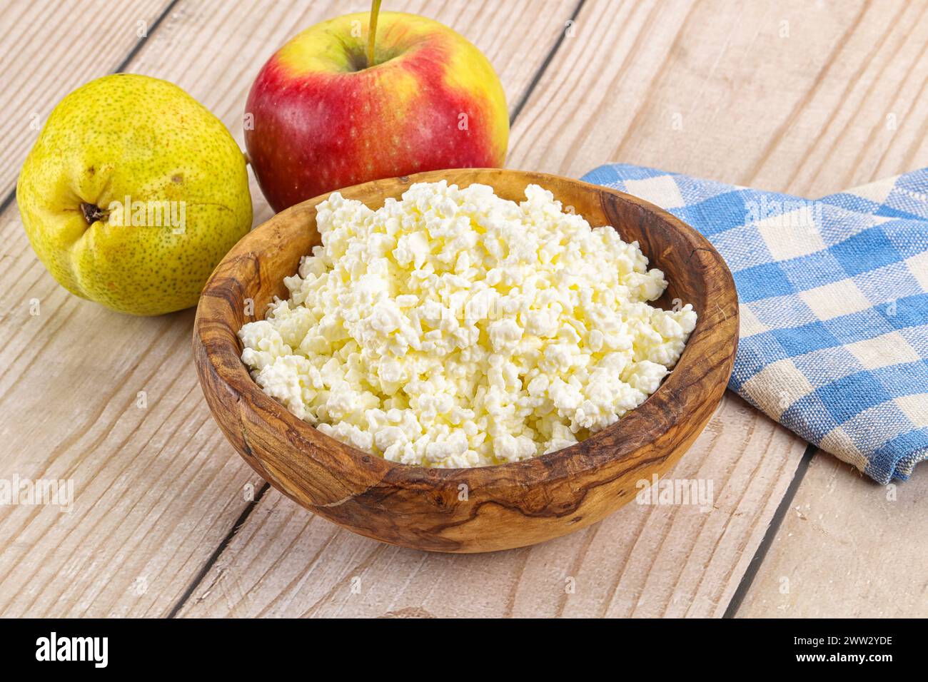 Organic grain cottage cheese in the bowl Stock Photo - Alamy
