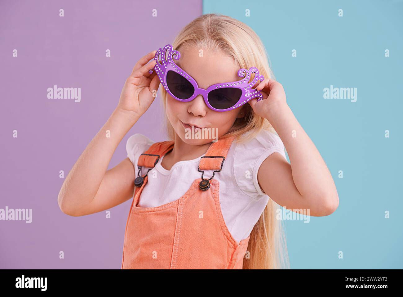 Sunglasses, pose and girl with fashion for style, groovy clothes and ...