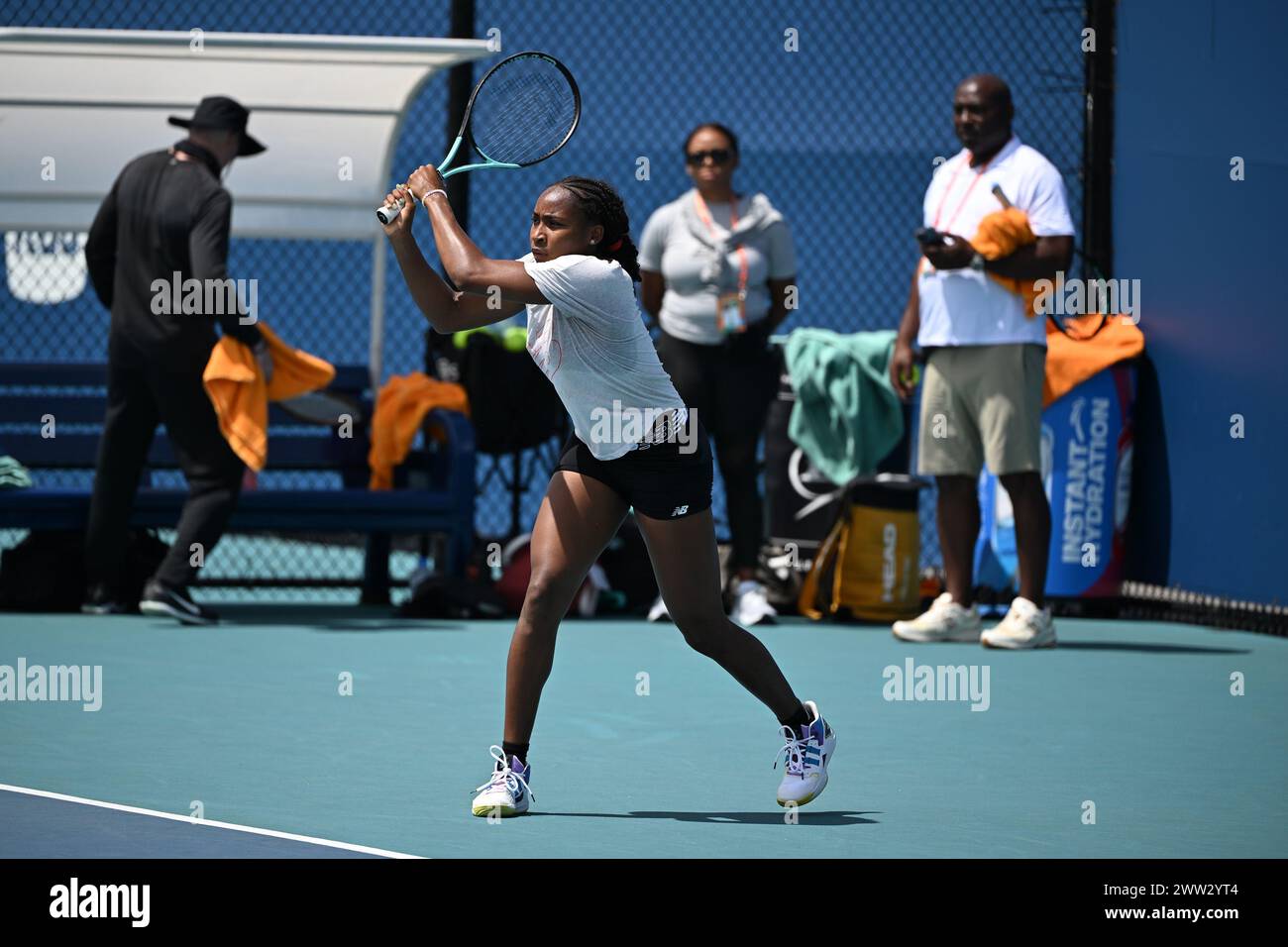 Miami Gardens FL, USA. 20th Mar, 2024. Coco Gauff, Candi Gauff, Corey ...