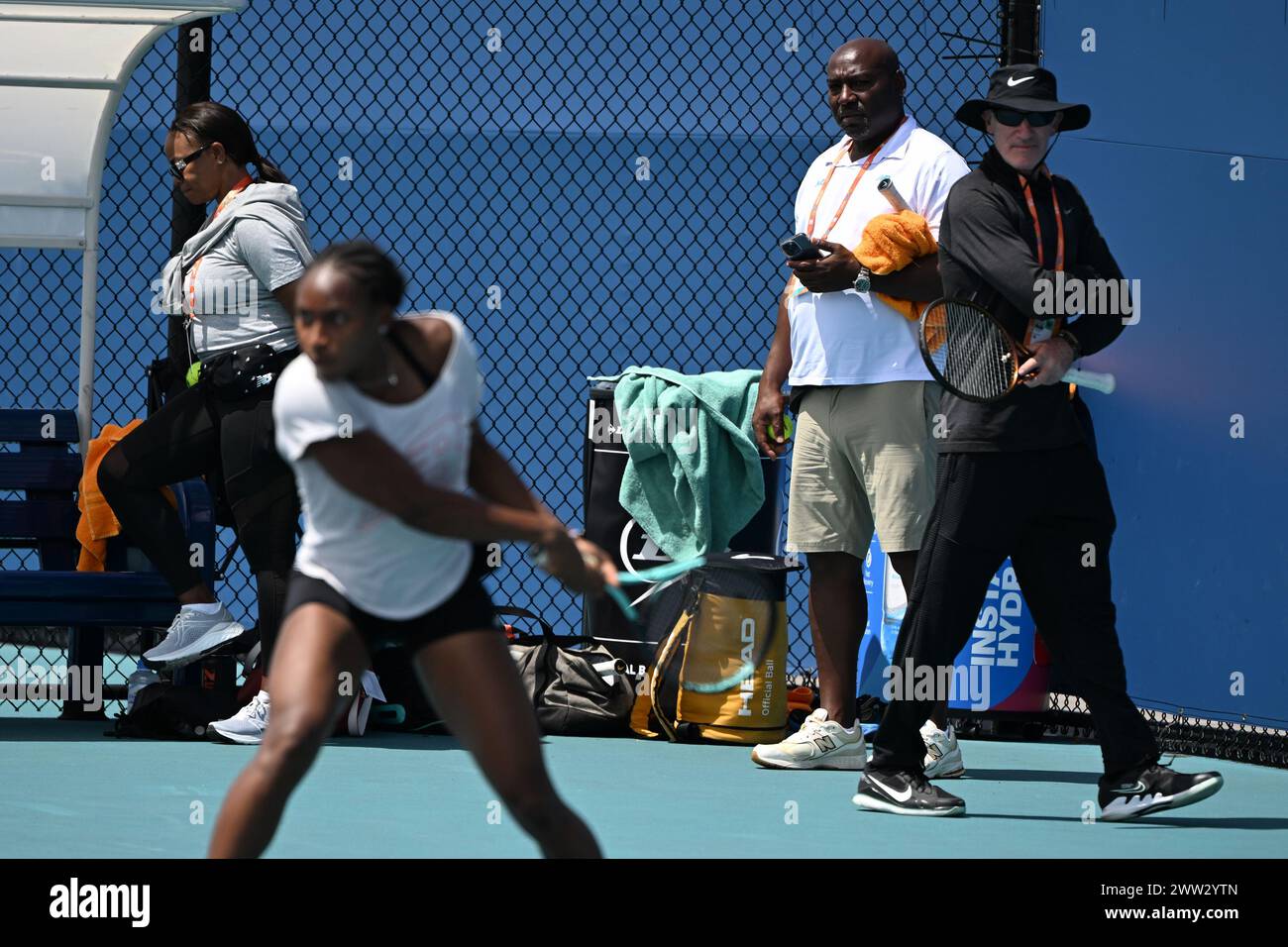 Miami Gardens FL, USA. 20th Mar, 2024. Coco Gauff, Candi Gauff, Corey ...