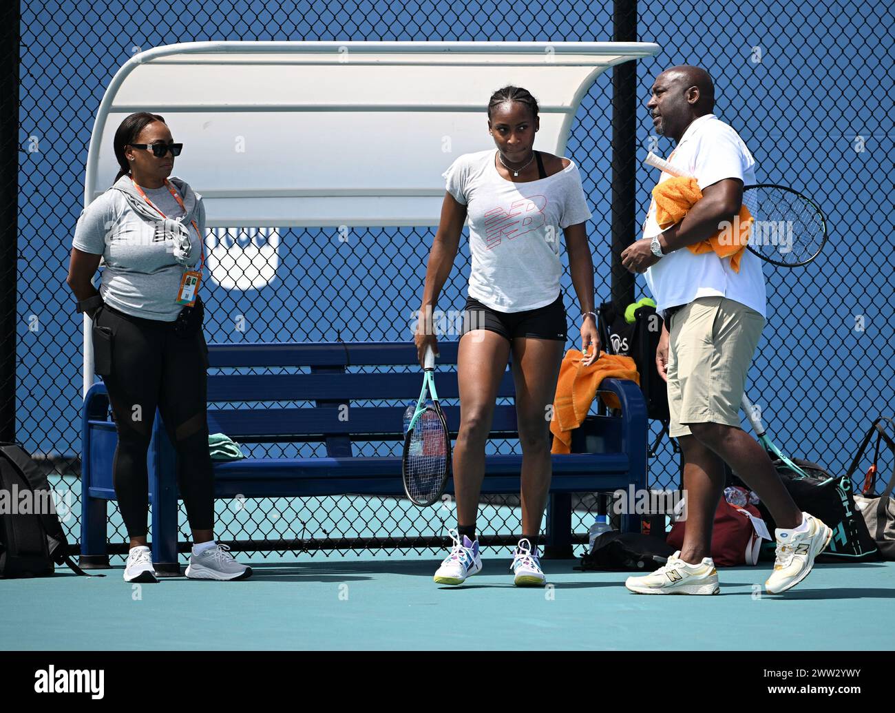 Miami Gardens FL, USA. 20th Mar, 2024. Coco Gauff, Candi Gauff, Corey ...