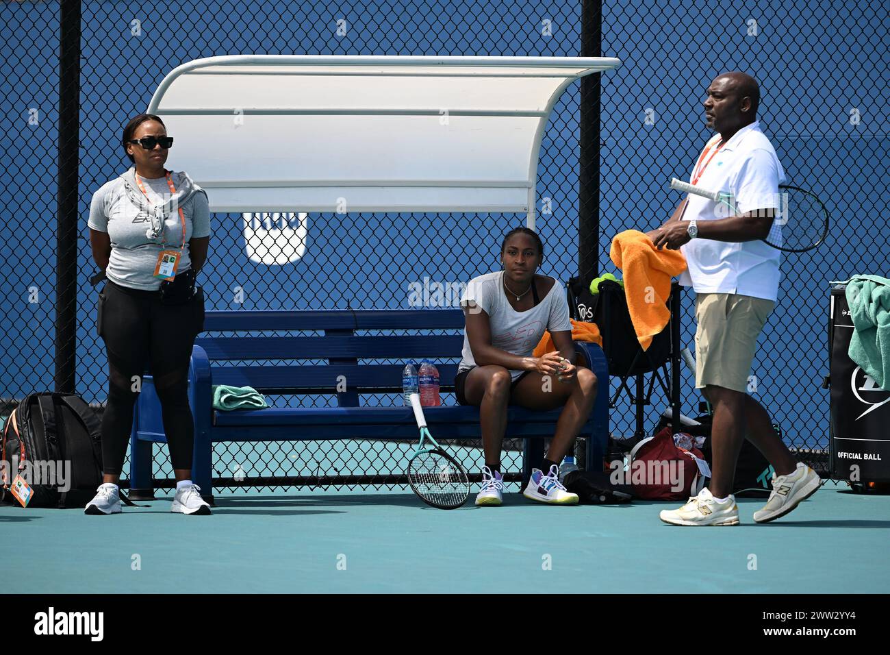 Miami Gardens FL, USA. 20th Mar, 2024. Coco Gauff, Candi Gauff, Corey ...