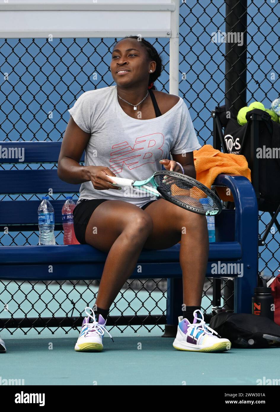 Miami Gardens FL, USA. 20th Mar, 2024. Coco Gauff is seen on the ...