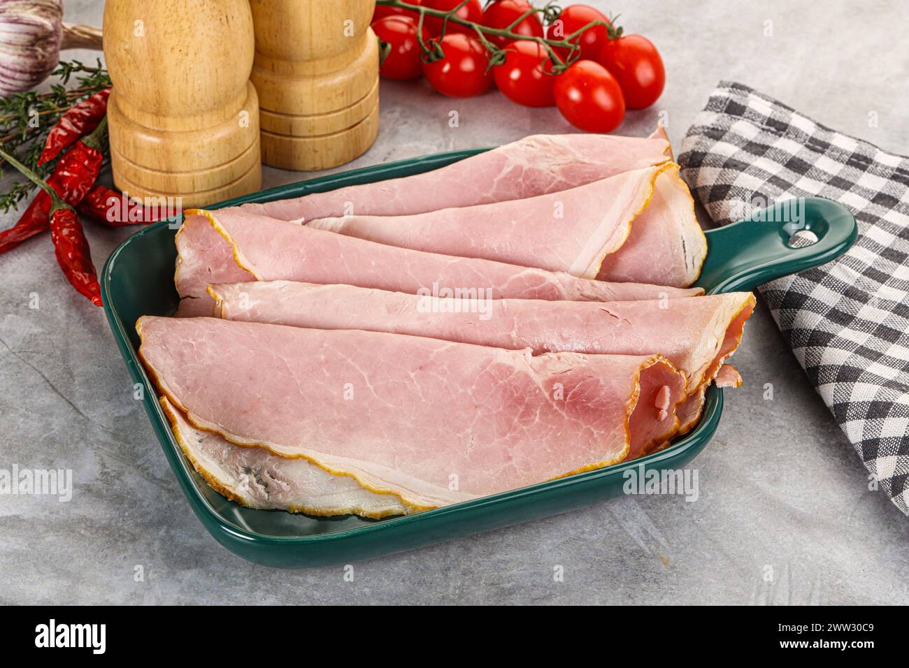 Italian Prosciutto Kotto snack appetizer in the plate Stock Photo - Alamy