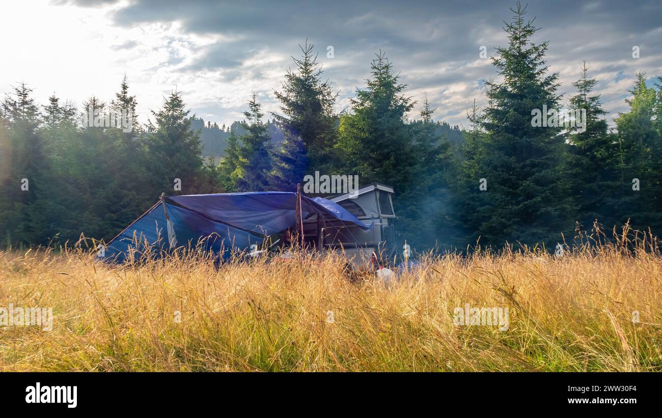 Camping in the Carpathian Mountains in Romania Stock Photo - Alamy