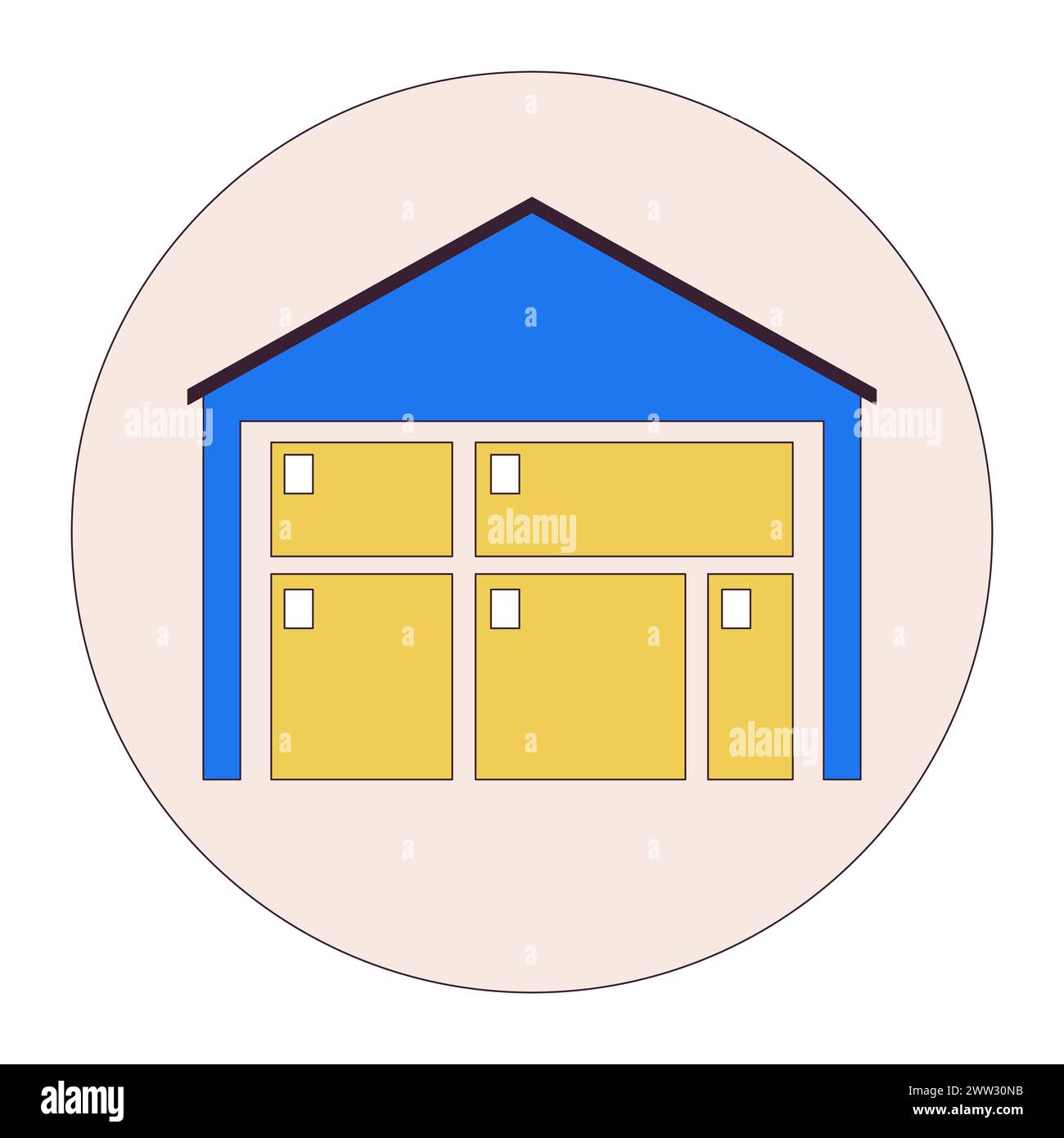 Industrial warehouse 2D linear cartoon object Stock Vector Image & Art ... Industrial warehouse 2D linear cartoon object Stock Vector Image & Art ...