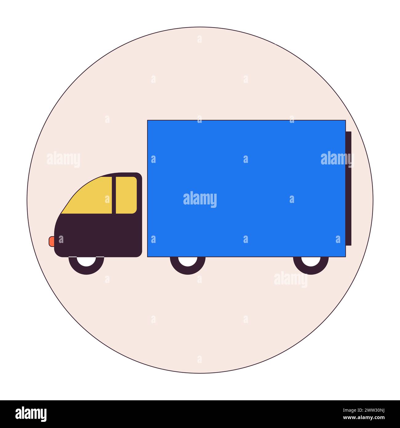 Delivery truck 2D linear cartoon object Stock Vector Image & Art - Alamy