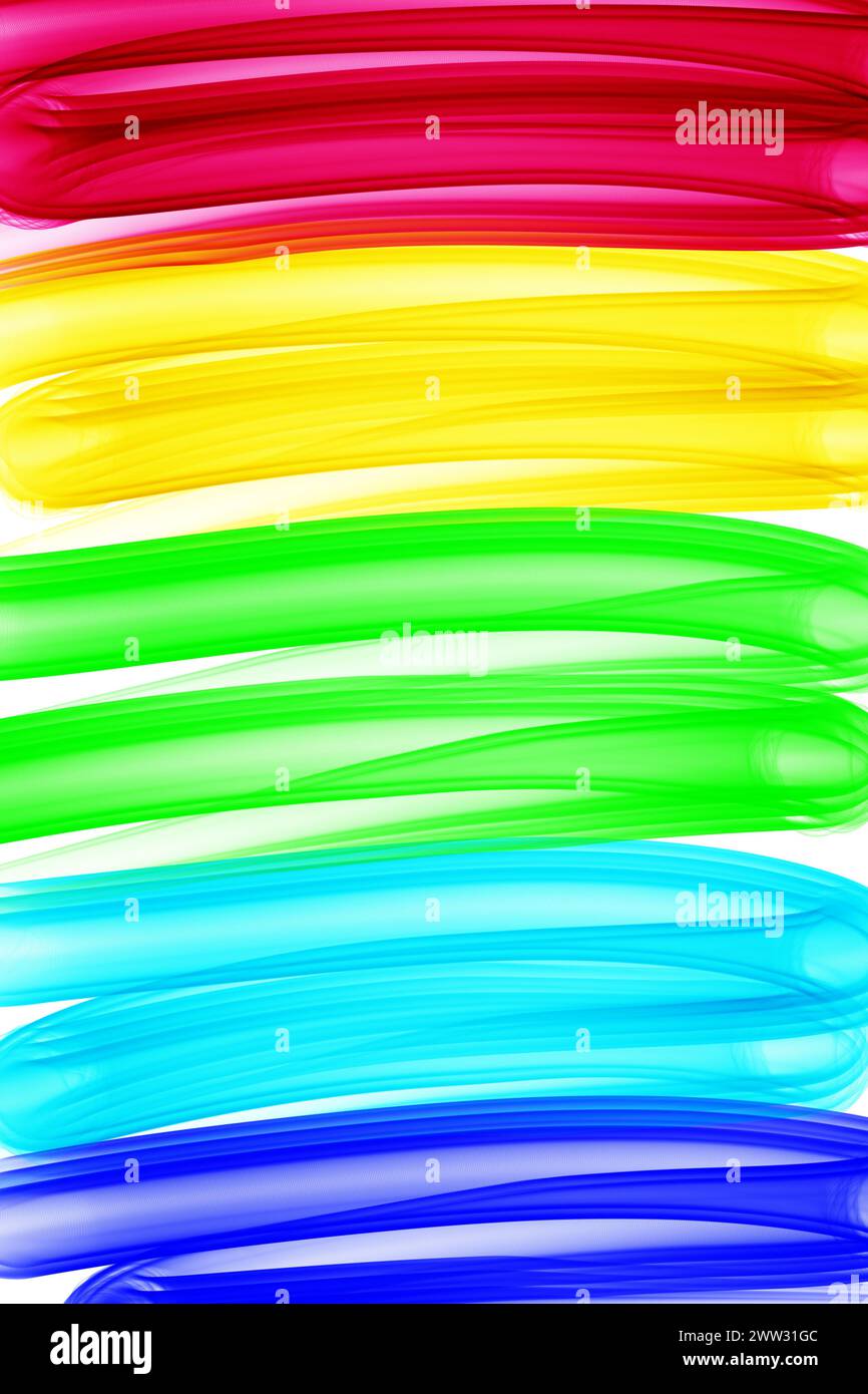 Abstract 3d rainbow colour paint swatches hand drawn illustration Stock ...
