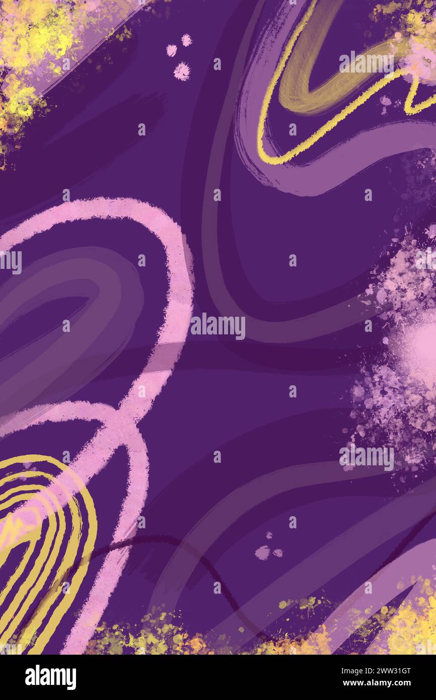 Purple yellow abstract watercolour abstract drawing design texture ...