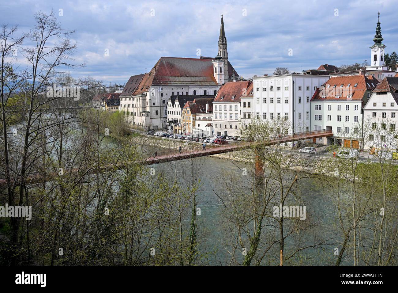 Steyr, Ennssteg 21.03.2024, Steyr, AUT, Steyr, im Bild Ennssteg, Enns ...